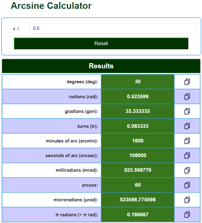 Arcsine Calculator - UScalculator.com
