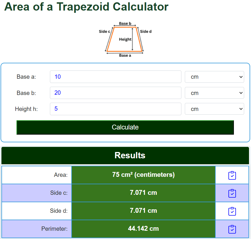 Area of a Trapezoid Calculator - UScalculator.com