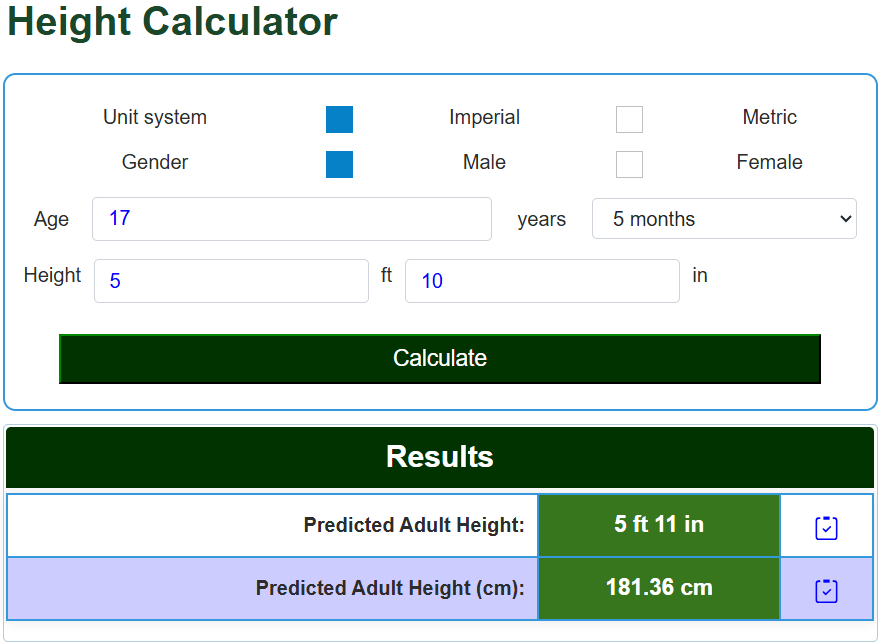 Height Calculator - UScalculator.com
