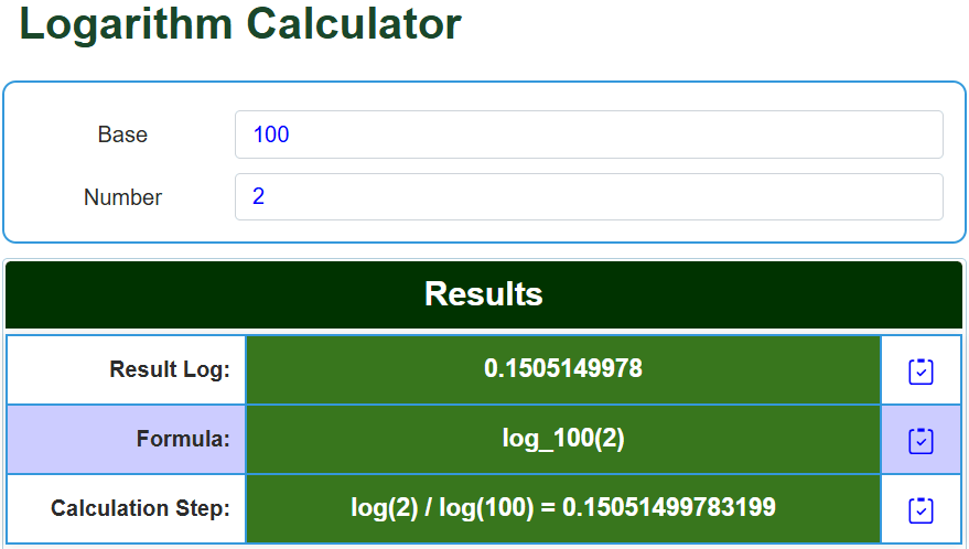 Logarithm Calculator - UScalculator.com