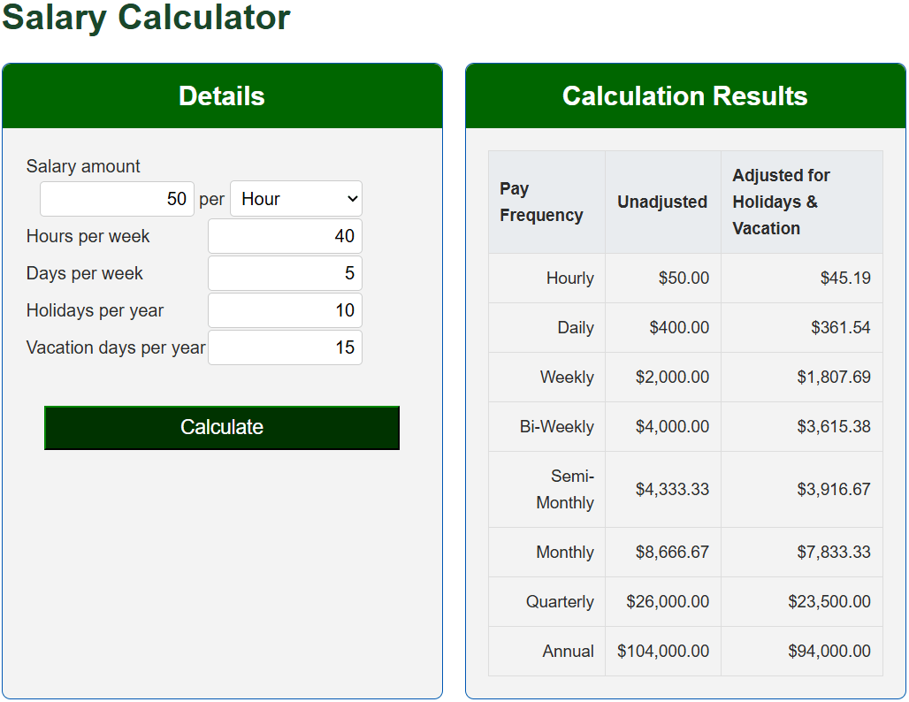 Salary Calculator - UScalculator.com